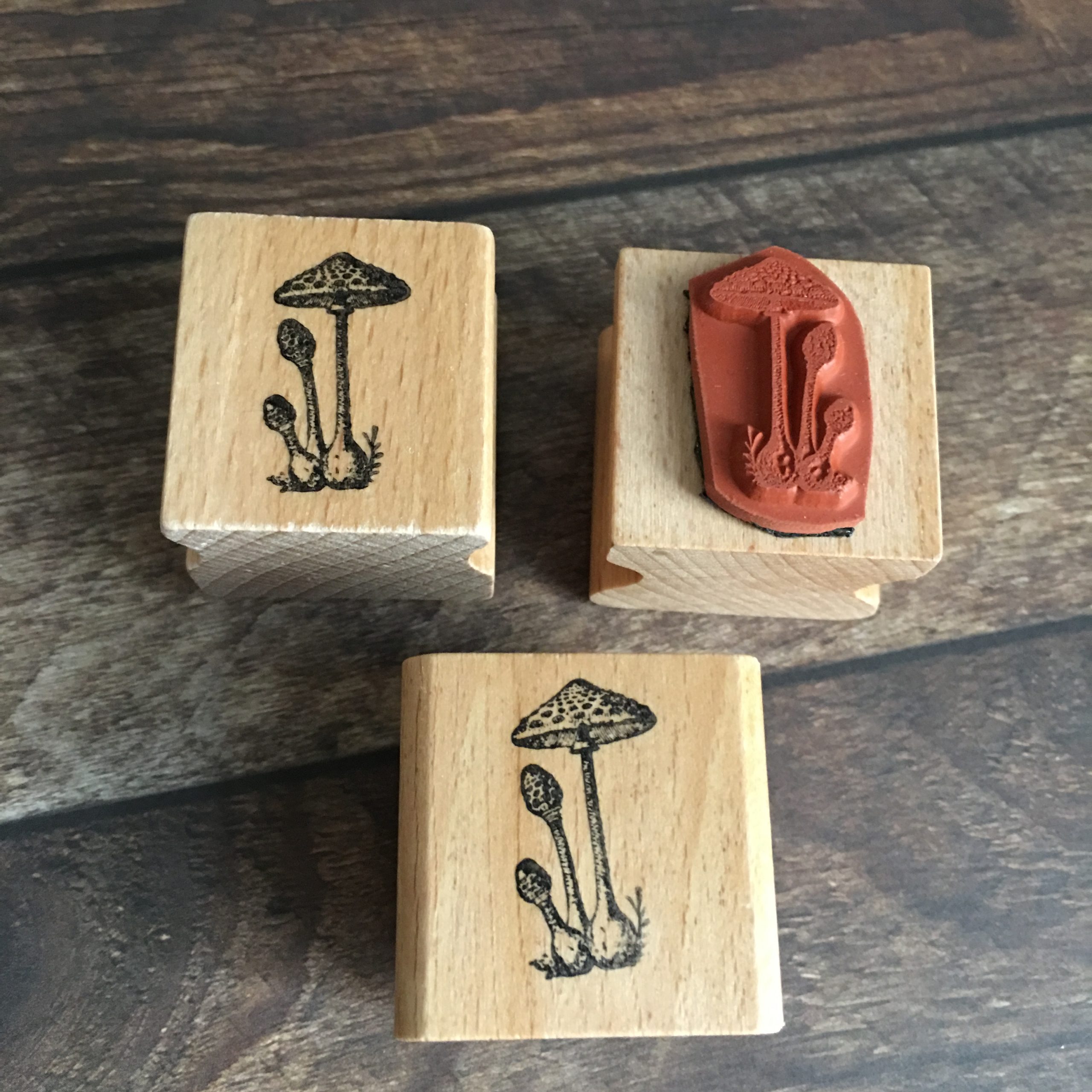 Small toadstool rubber stamp wood mounted (Mini) – MAKIstamps
