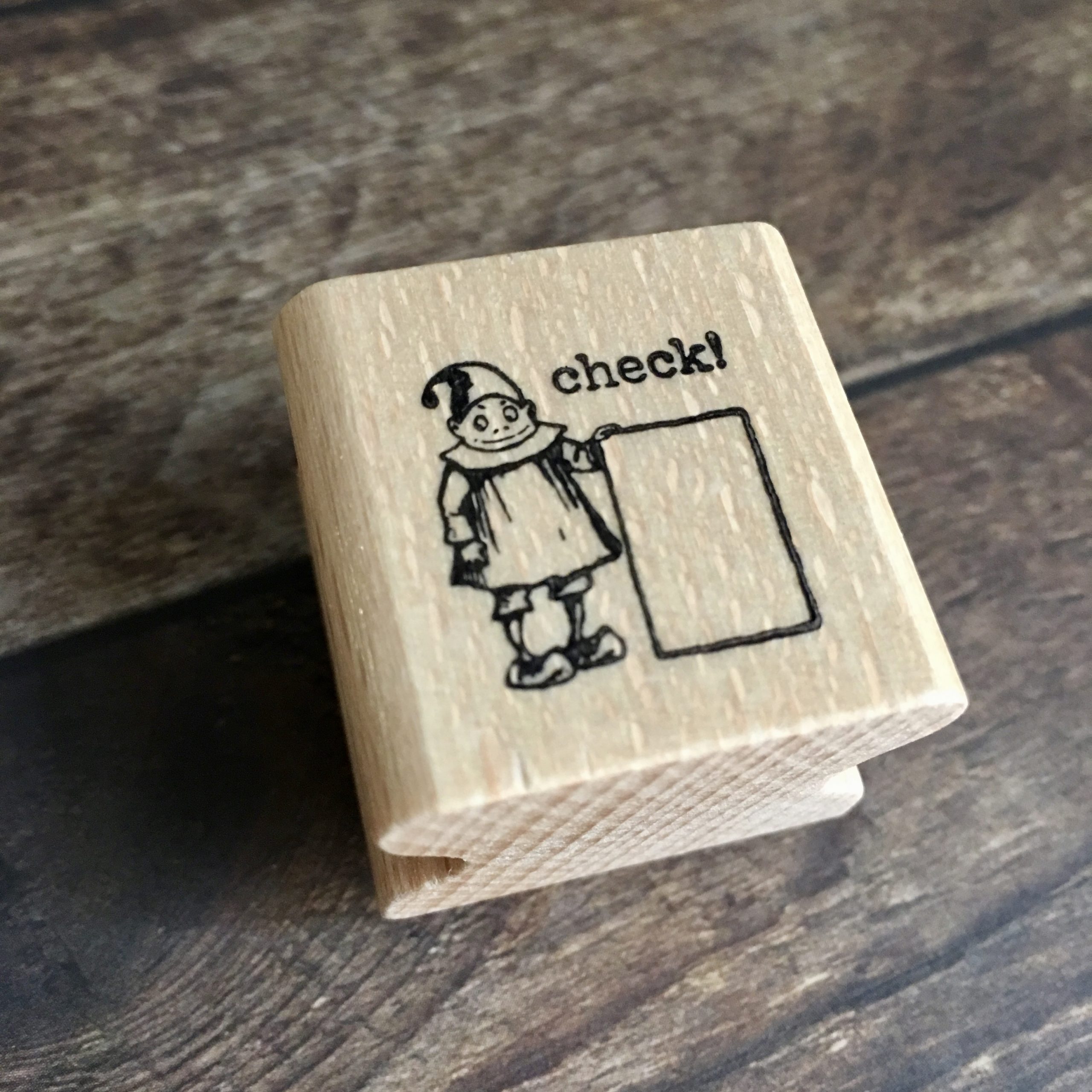 Small planner stamp Brownie check! (160109H) – wood mounted – MAKIstamps